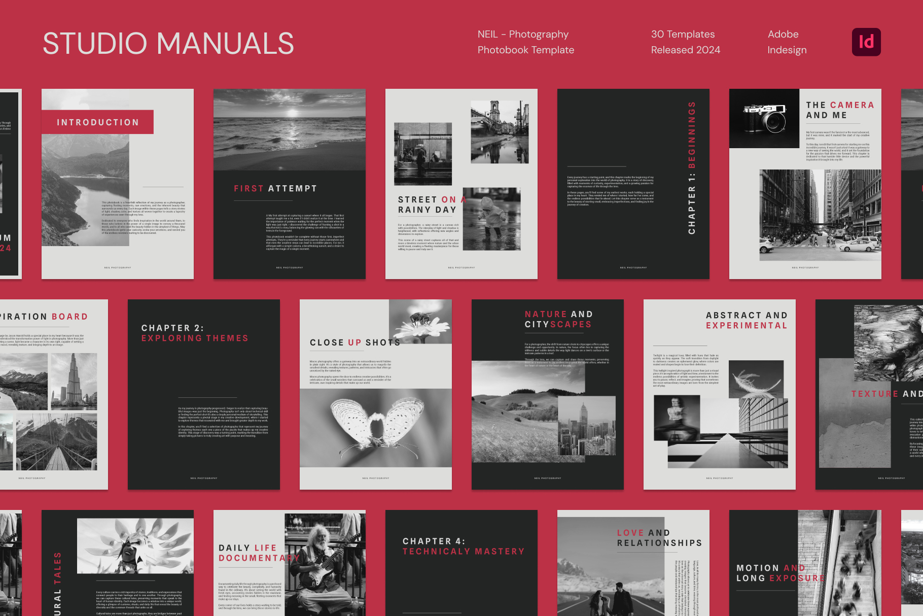 NEIL - Photography Photobook Template | Customizable Templates