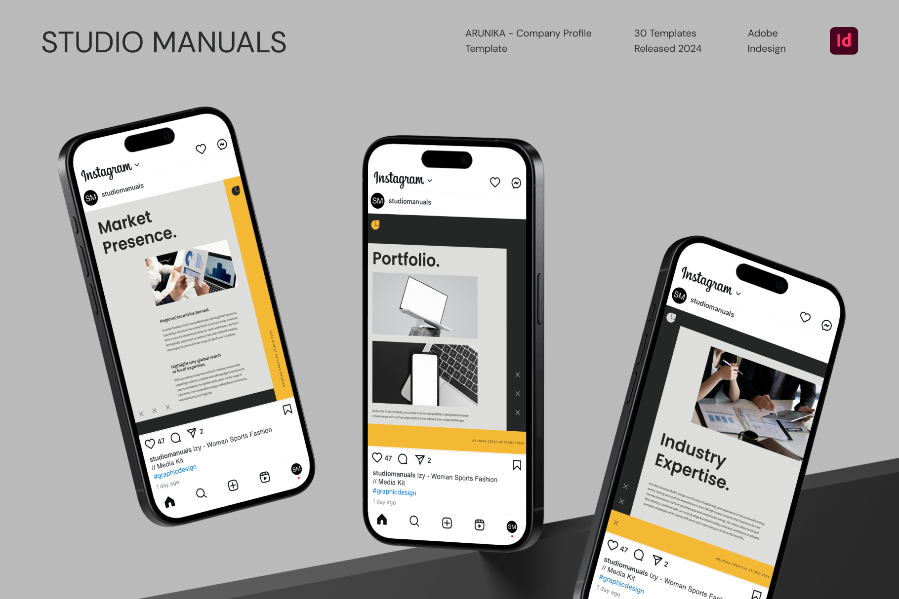 ARUNIKA Company Profile Template – 30 Social Media Designs