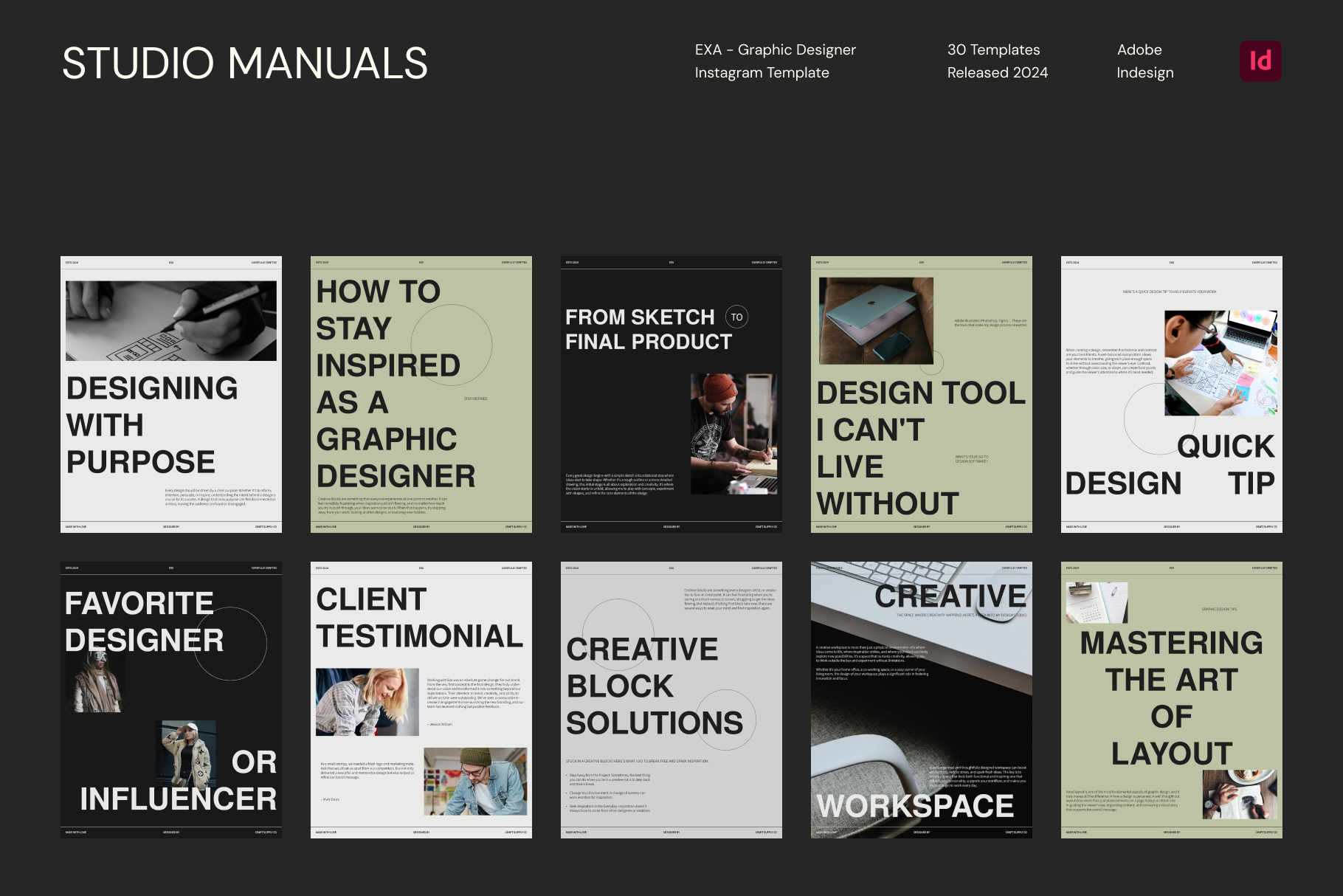 EXA - Graphic Designer Instagram Templates