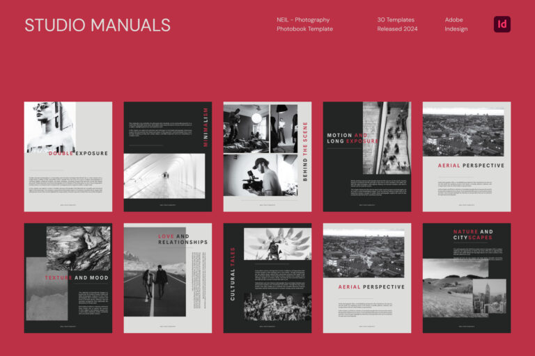 NEIL - Photography Photobook Template | Customizable Templates