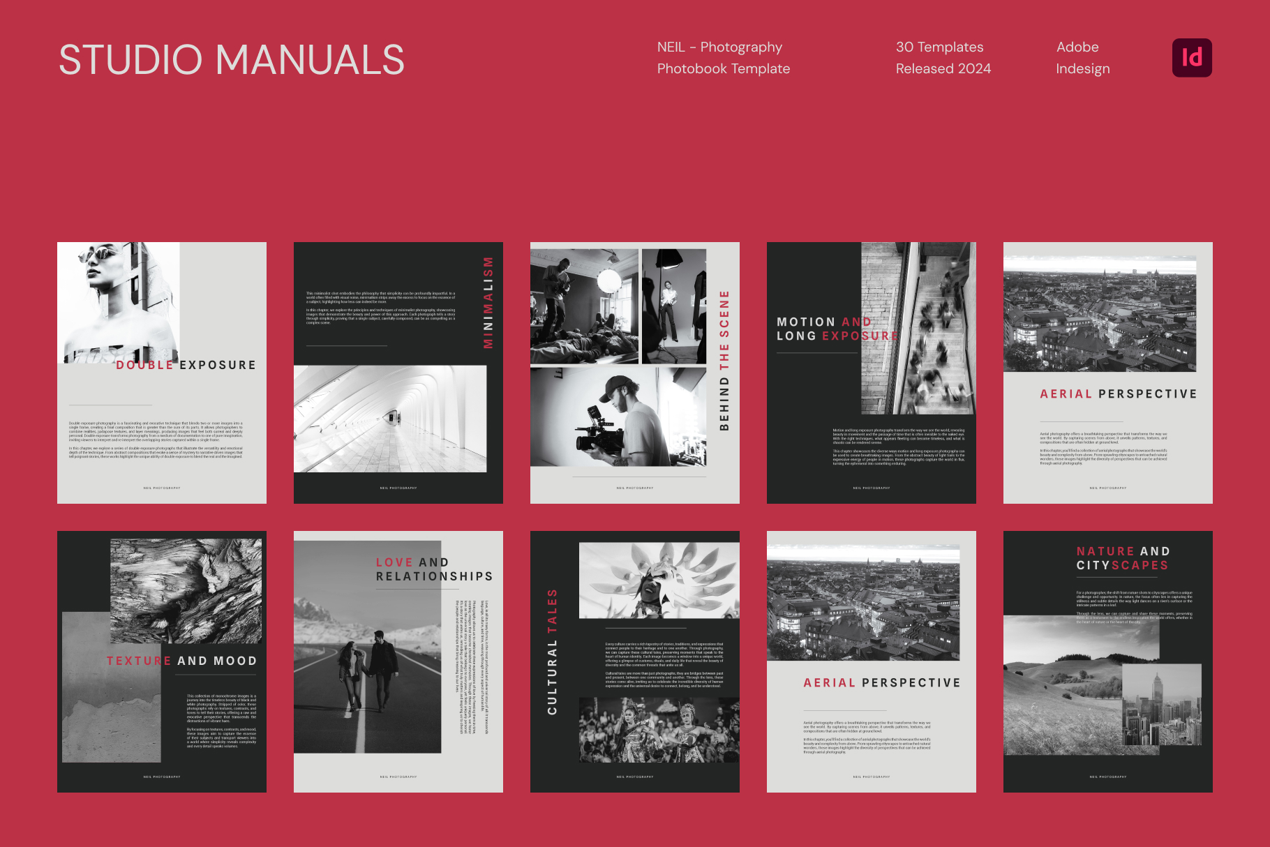 NEIL - Photography Photobook Template | Customizable Templates