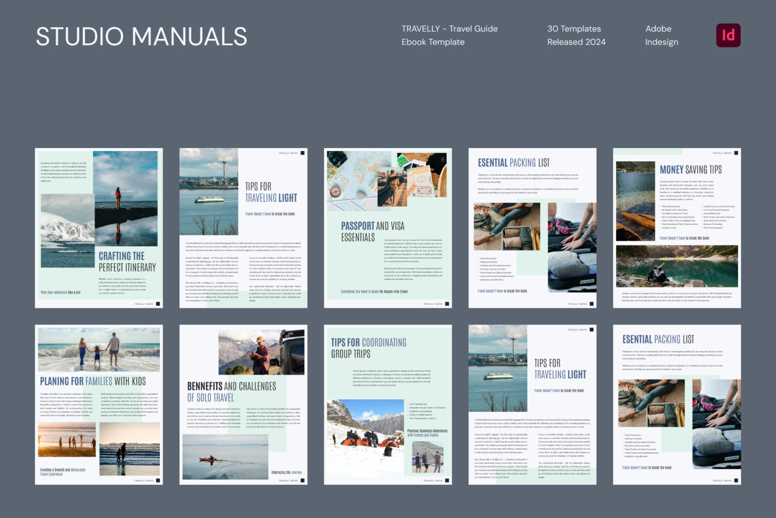 TRAVELLY - Travel Guide Ebook Template | Customizable Posts