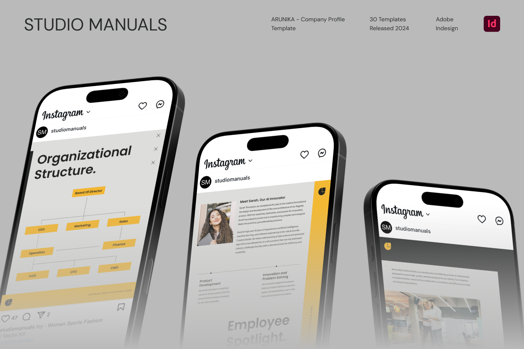 ARUNIKA Company Profile Template – 30 Social Media Designs