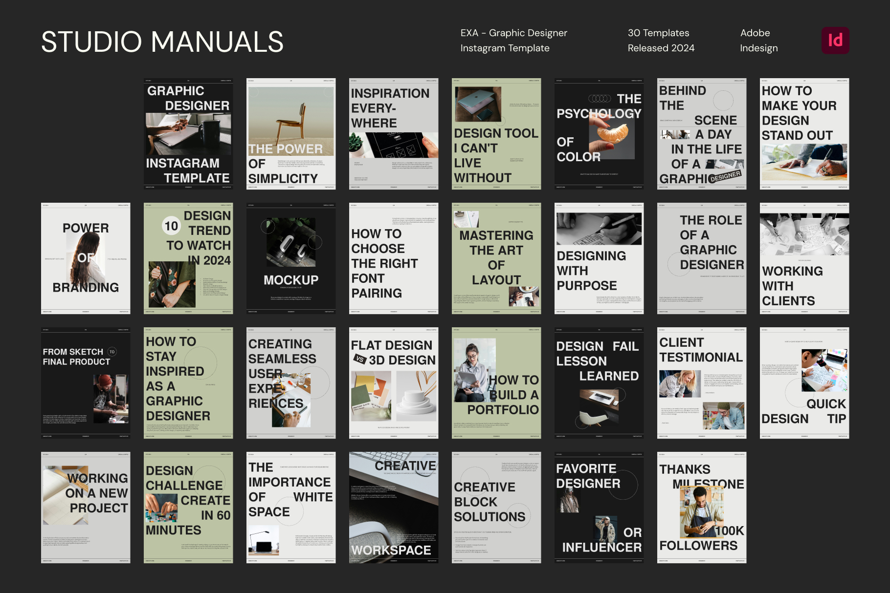 EXA - Graphic Designer Instagram Templates