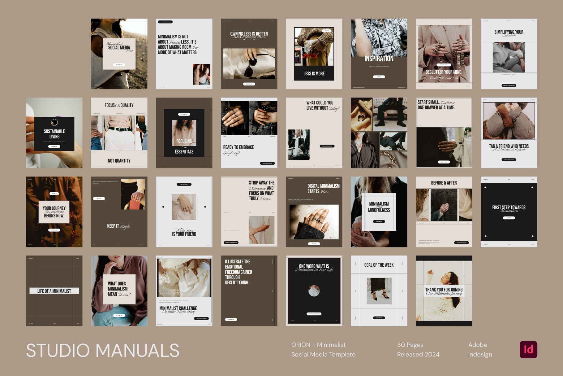 ORION - Minimalist Social Media Template | 30 Instagram Designs