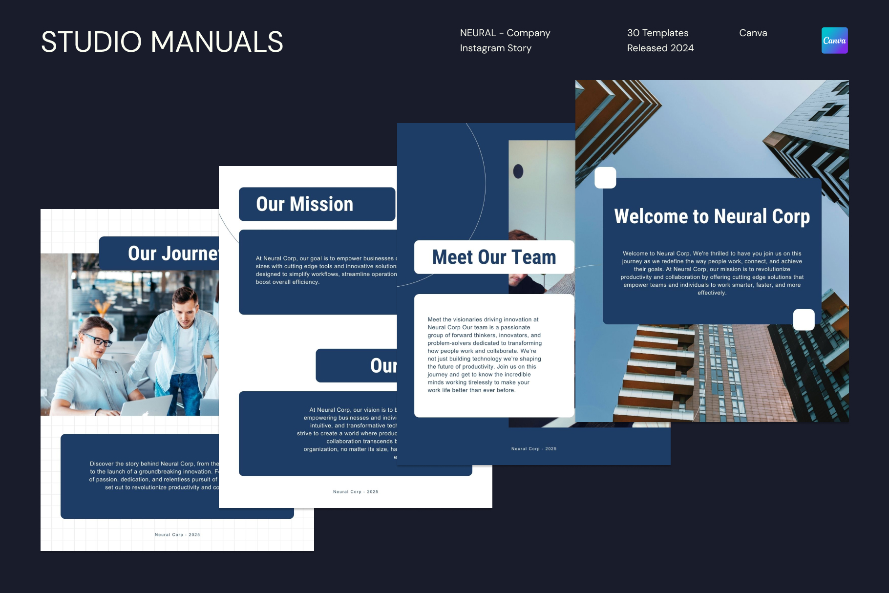 NEURAL Company Instagram Story – 30 Canva Templates