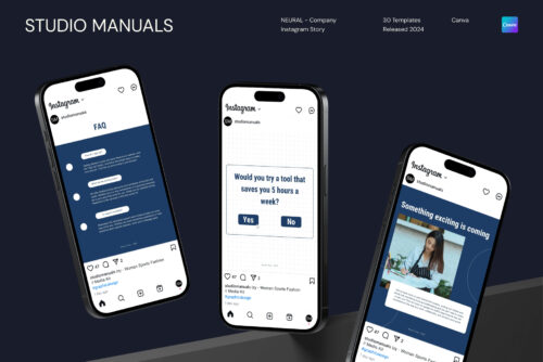 NEURAL Company Instagram Story – 30 Canva Templates