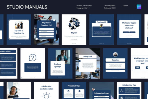 NEURAL Company Instagram Story – 30 Canva Templates
