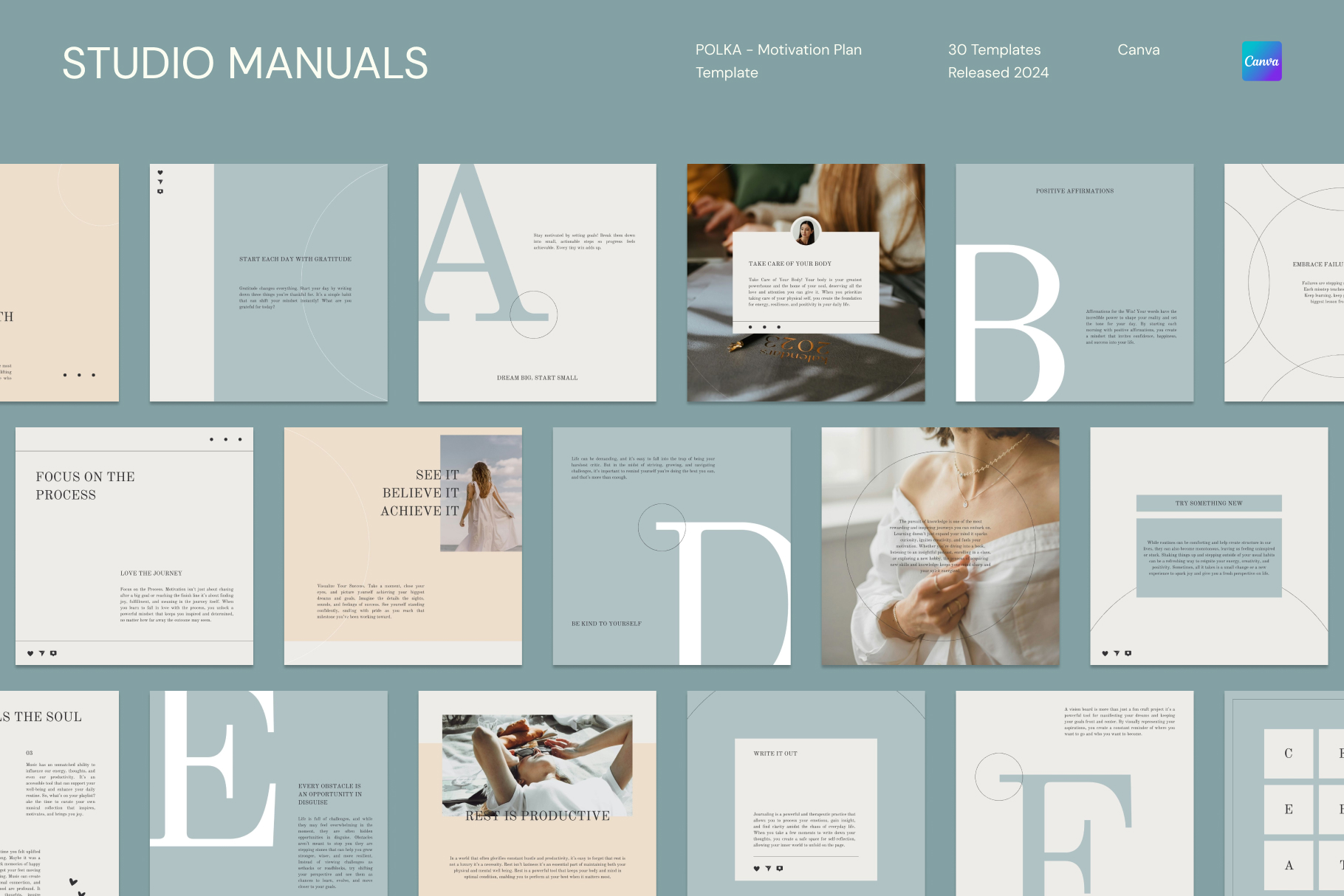 POLKA Motivation Plan Template – 30 Canva Templates