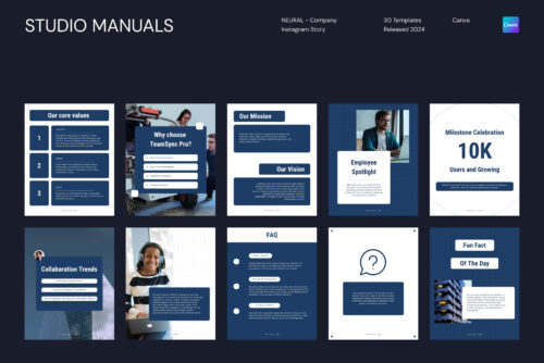 NEURAL Company Instagram Story – 30 Canva Templates