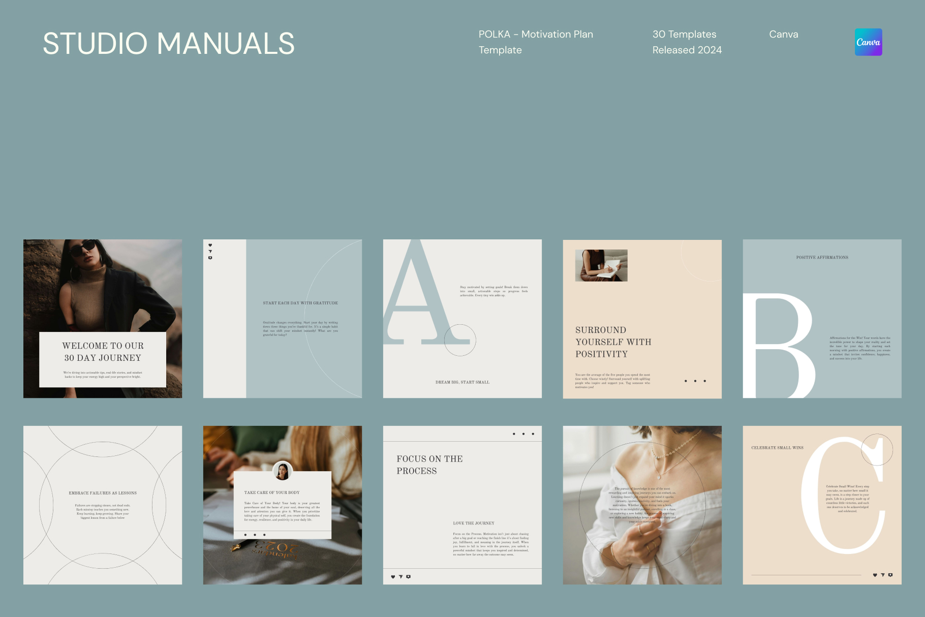 POLKA Motivation Plan Template – 30 Canva Templates