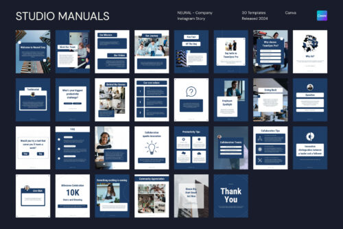 NEURAL Company Instagram Story – 30 Canva Templates