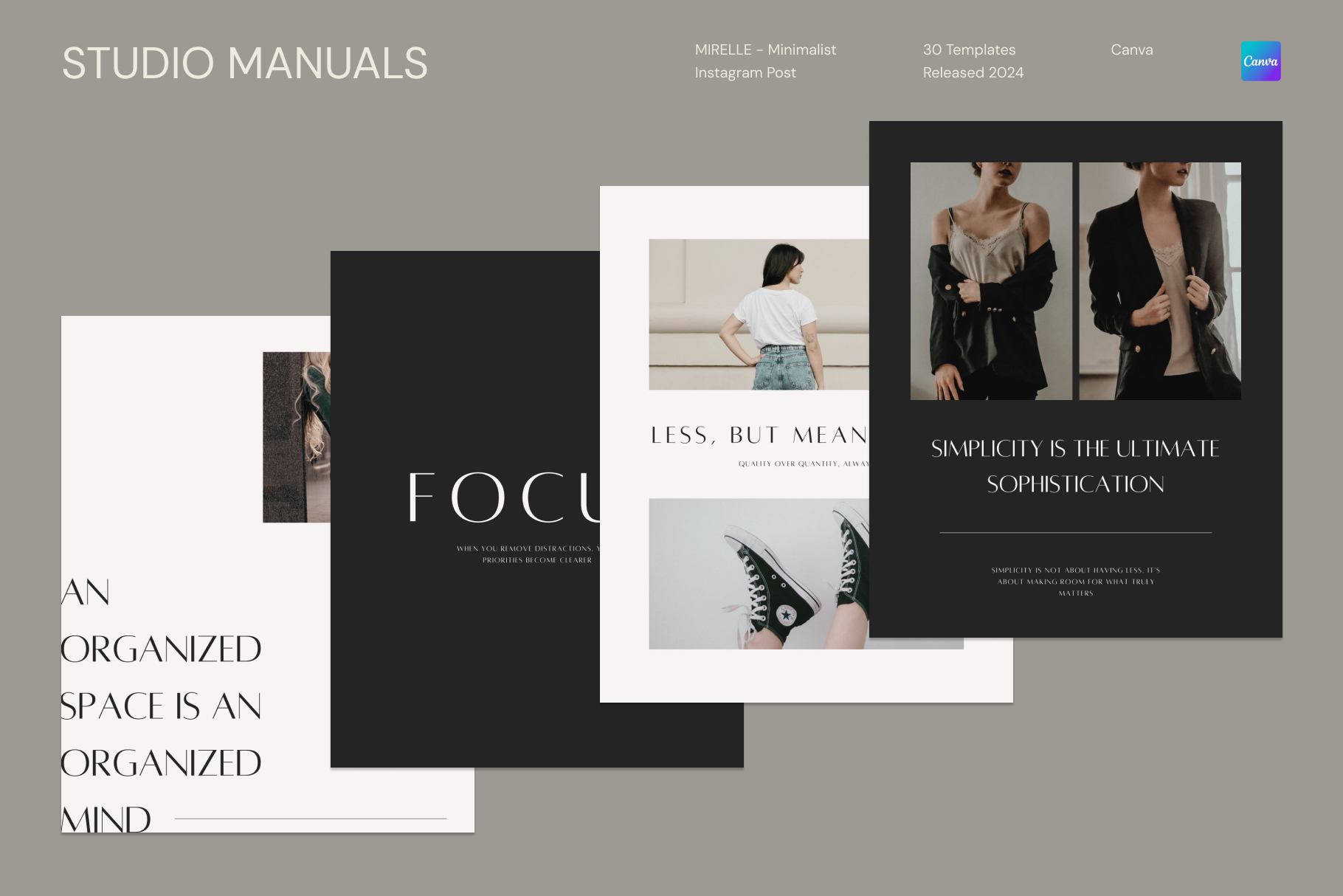 MIRELLE - 30 Customizable Minimalist Instagram Post Templates