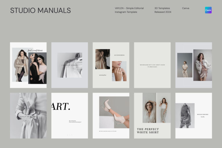 VAYLEN – Simple Editorial Instagram Template for Canva