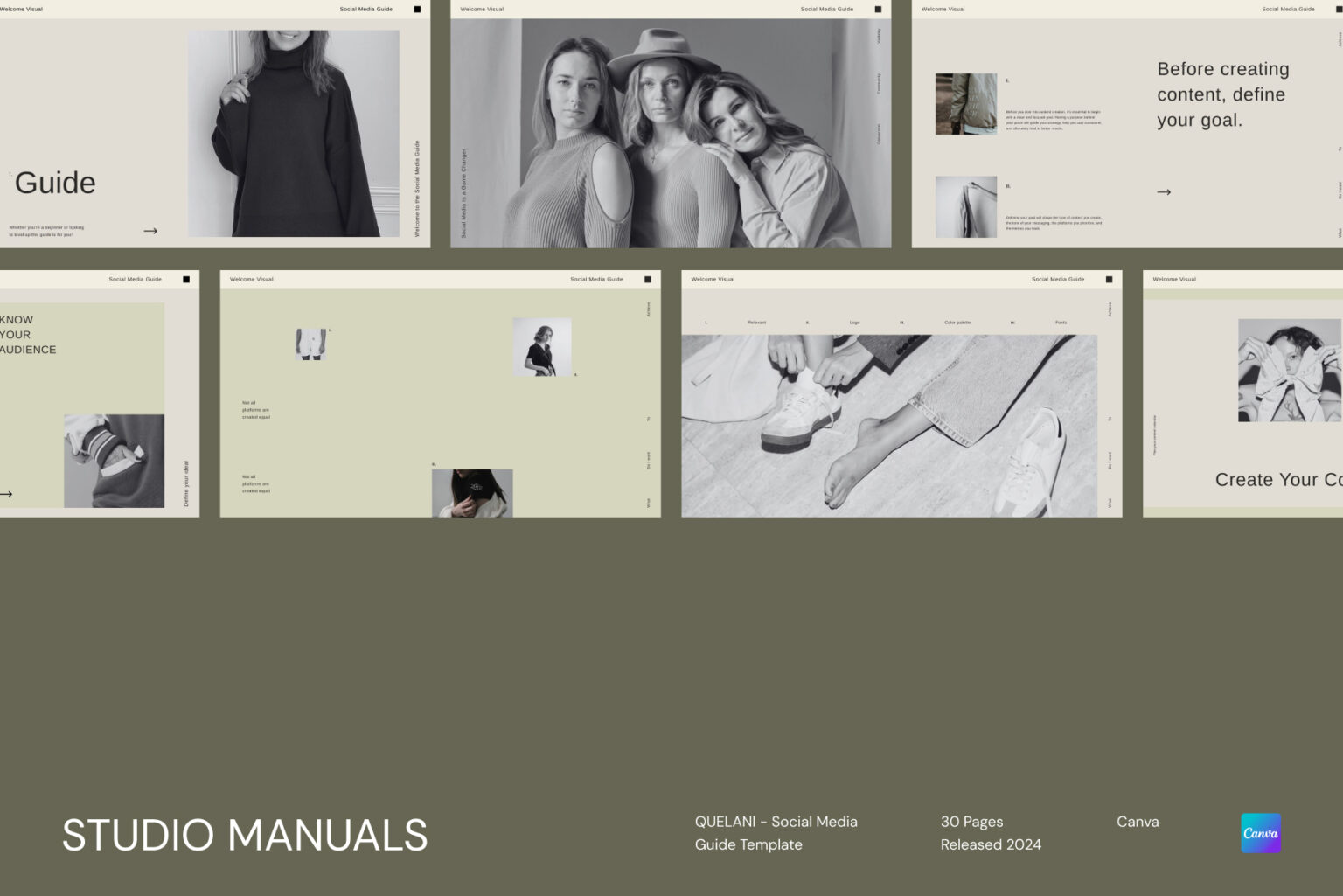 QUELANI – 30 Fully Customizable Social Media Guide Template