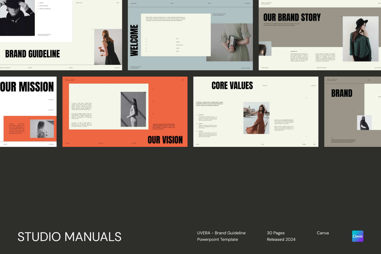 UVERA – Customizable Brand Guideline PowerPoint Template