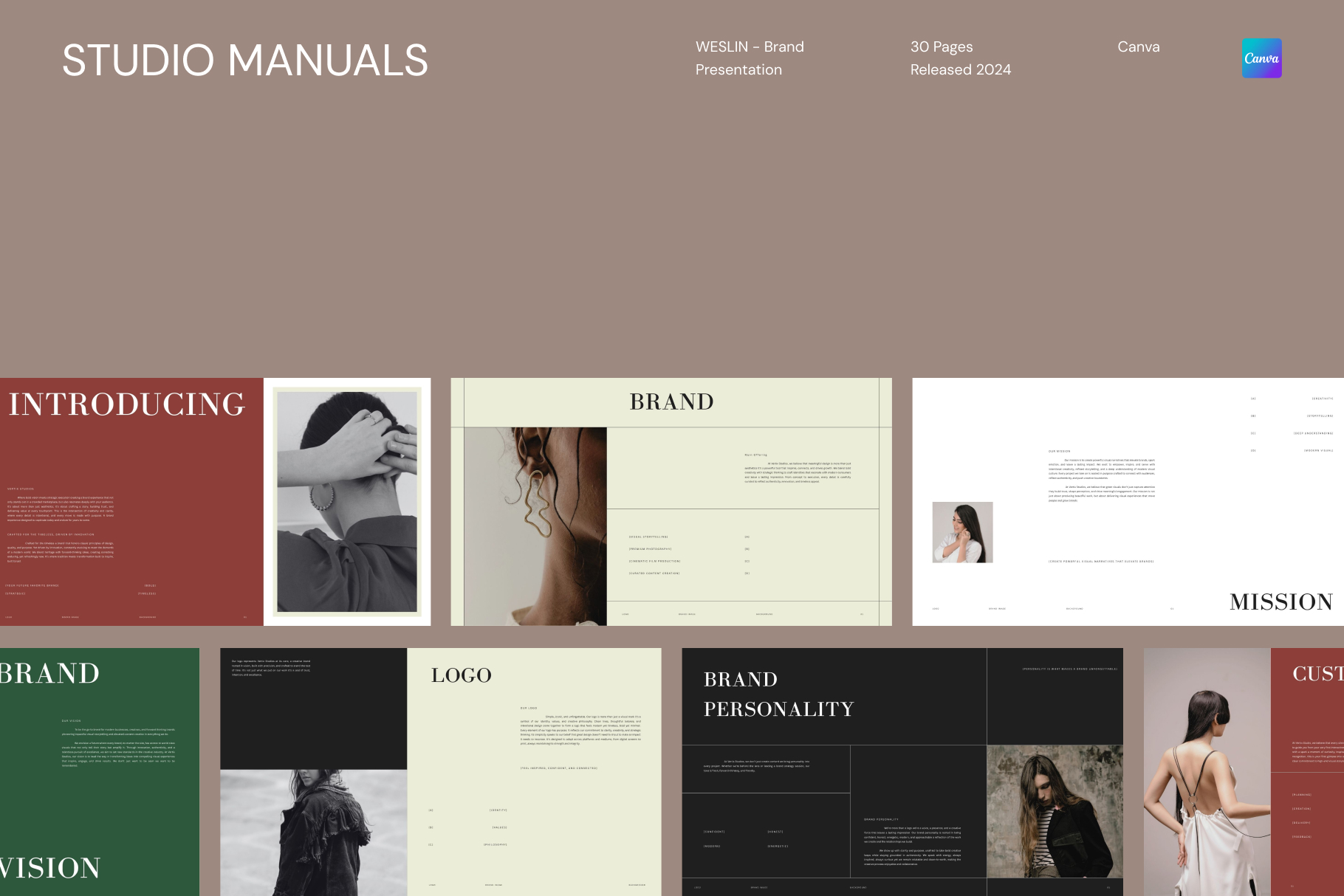 WESLIN – 30 Fully Customizable Brand Presentation Templates