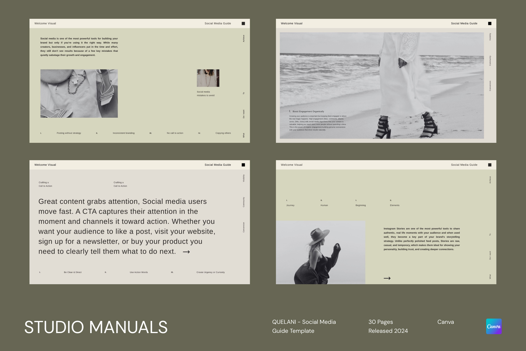 QUELANI – 30 Fully Customizable Social Media Guide Template