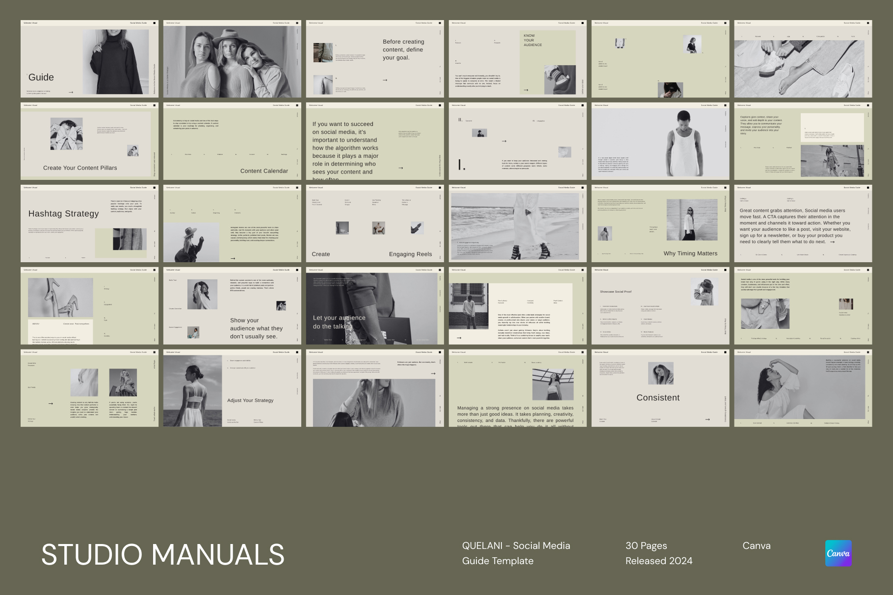 QUELANI – 30 Fully Customizable Social Media Guide Template