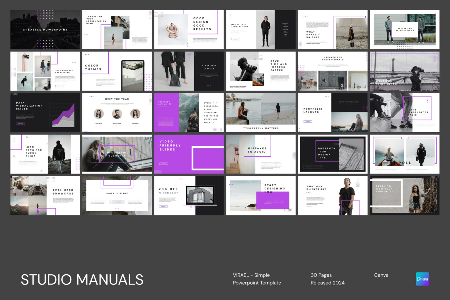 VIRAEL – 30 Fully Customizable Simple PowerPoint Templates
