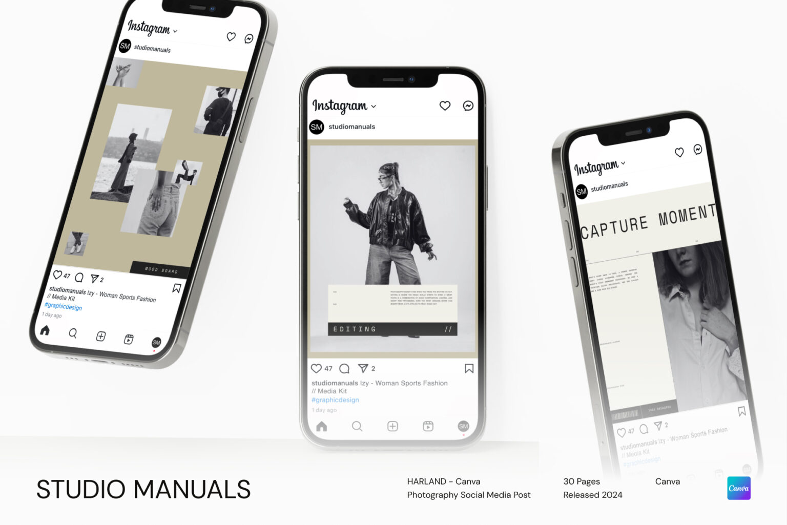 HARLAND – Canva Photography Social Media Post Templates