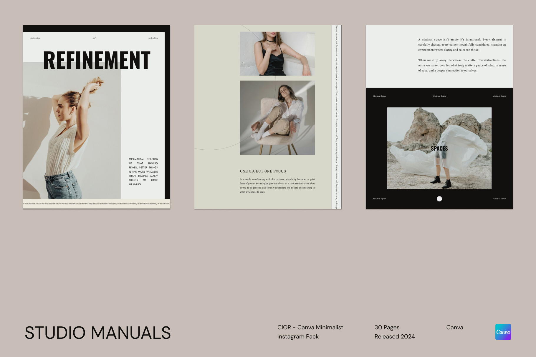 CIOR – Canva Minimalist Instagram Pack Template