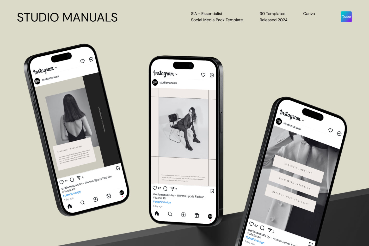 SIA – Essentialist Social Media Pack Template for Canva
