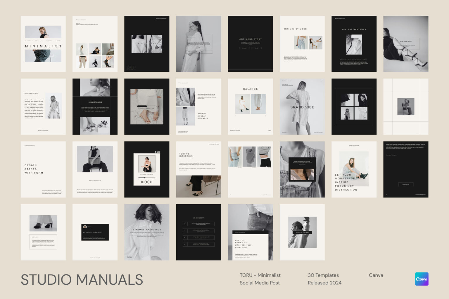TORU – Minimalist Social Media Post Template for Canva